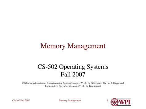 Ppt Memory Management In Operating Systems Evolution And Techniques