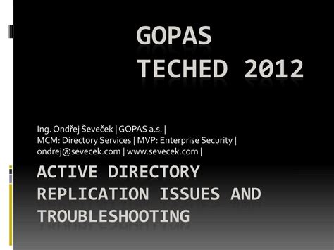 Ppt Active Directory Replication Issues And Troubleshooting Powerpoint Presentation Id 2488501