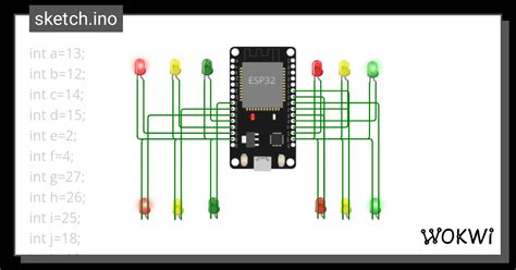 Traffic Signal Wokwi Esp32 Stm32 Arduino Simulator