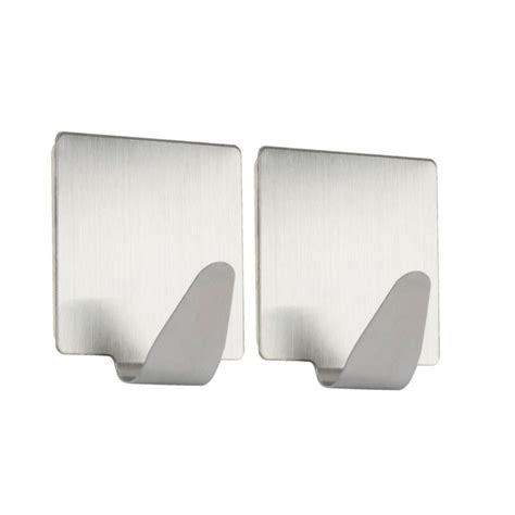 Angular Hook Self Adhesive Stainless Steel 2 Pack Woodie S