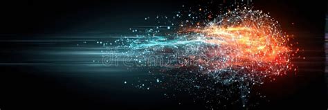 Abstract Glowing Brain Evolving From Raw Data Particles Showing Dynamic