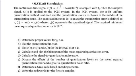MATLAB Simulation The Continuous Time Signal Chegg