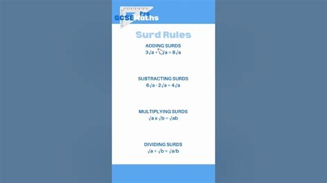 Surd Rules Gcse Maths Mathsshorts Surds Youtube