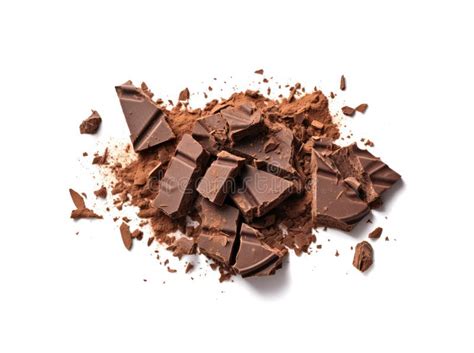 Broken Chocolate Bar Isolated Milk Chocolate Square Pieces Cubes Small Bloks Pile Choco