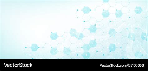 Molecular Abstract Structure And Genetic Vector Image