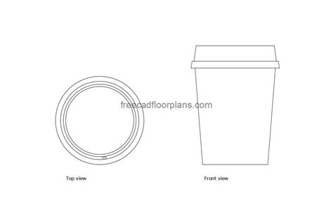 Coffee Paper Cup Free Cad Drawings