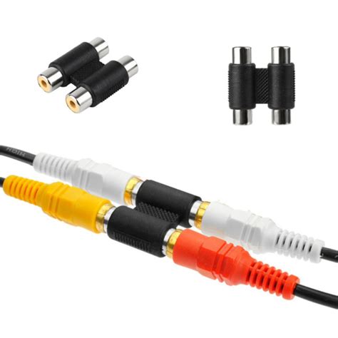 Dual Rca Joiner Coupler Plug Single Rca Female To Female Audio Video Av
