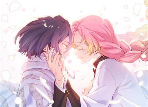 Kanroji Mitsuri Iguro Obanai And Kaburamaru Kimetsu No Yaiba Drawn By Kaketama Danbooru