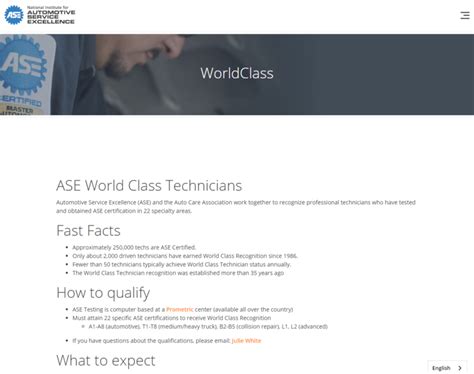 Ase Website Adds Roster Of World Class Technicians Tire Business