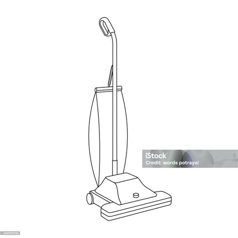 손으로 그린 아이 드로잉 벡터 일러스트 레이 션 진공 청소기 만화 고립 0명에 대한 스톡 벡터 아트 및 기타 이미지 0명