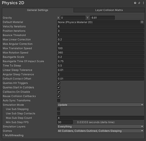 Unity Manual Physics 2d Reference