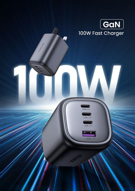 Ugreen W Usb C Multiport Charger Port Usb Charging Station Gan Fast Charger Power Adapter