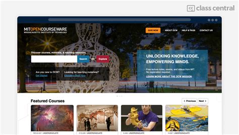 OpenCourseWare Courses From Top Institutions Class Central