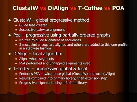 ppt multiple sequence alignment a survey of the various programs