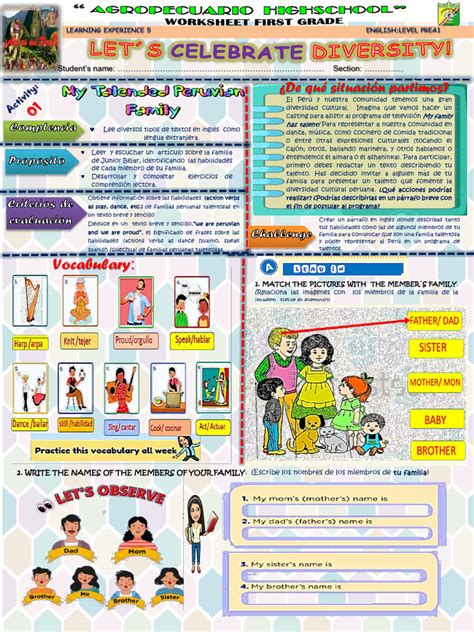 1° Worksheet Eda 5 Activity 1 Pdf