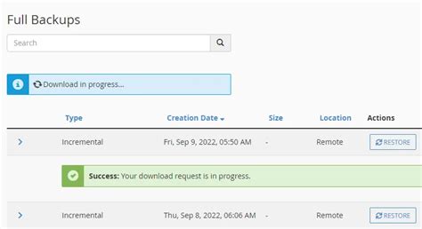 how to download and restore website backup in cpanel