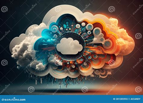 Eye Catching Abstract Cloud Computing Art Stock Illustration Illustration Of Innovation