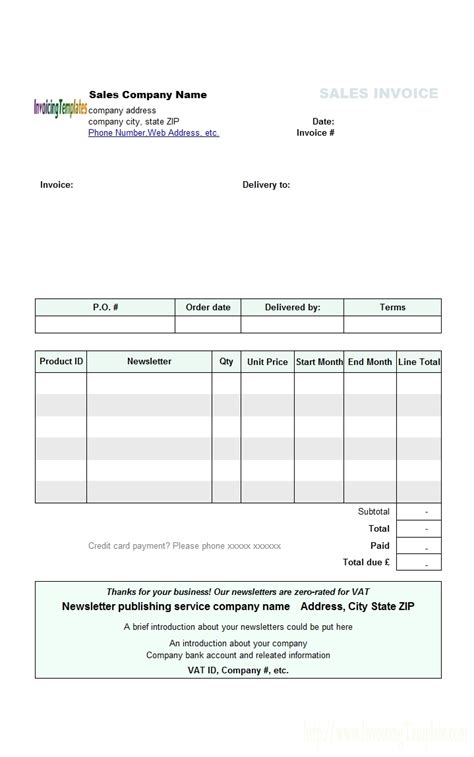 Invoice Template For Openoffice Free Sarseh Com