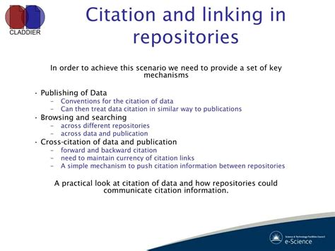 Ppt Cross Linking And Referencing Data And Publications In Claddier