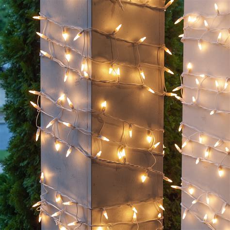 Christmas Net Lights 6 W X 15 H Column Wrap 150 White Frost Lights White Wire