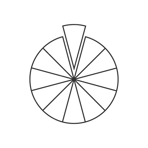 Premium Vector Circle Segmented Into 12 Sections Pie Or Pizza Shape Cut In Equal Slices Round