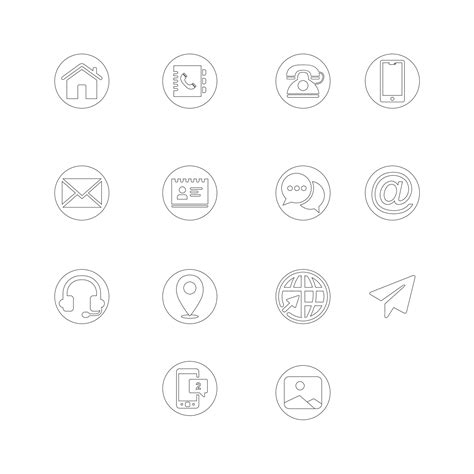 Simple Stylish Outline Icon Set For Web And Mobile Contacts And Chat Icons 20822813 Vector Art