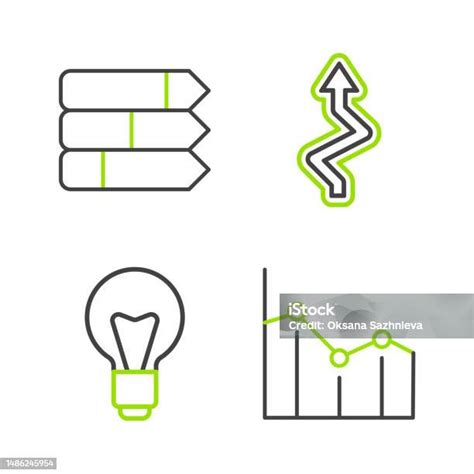 선 파이 차트 인포그래픽 전구 화살표 및 아이콘을 설정합니다 벡터 0명에 대한 스톡 벡터 아트 및 기타 이미지 0명 개념