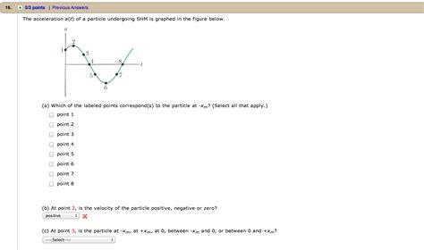 solved the acceleration a t of a particle undergoing shm is