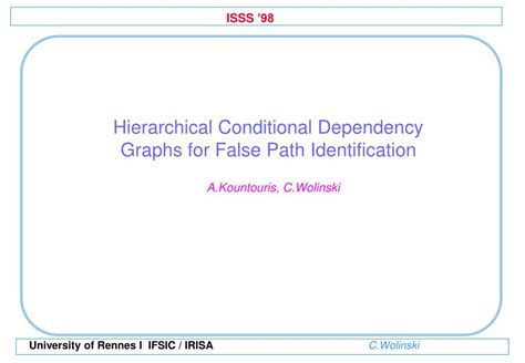 Ppt Hierarchical Conditional Dependency Graphs For False Path