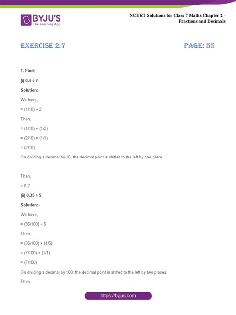 ncert solutions for class 7 maths 5may chapter 2 fractions and decimals
