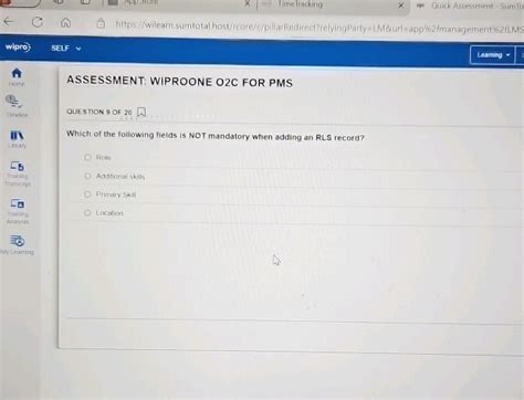 Time Tracking Quick Assessment Sumto Wipro StudyX