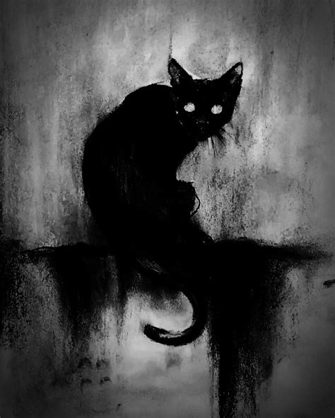 Pin By Skullcheck On Skullcheck Black Cats Bw Black Cat Art Creepy