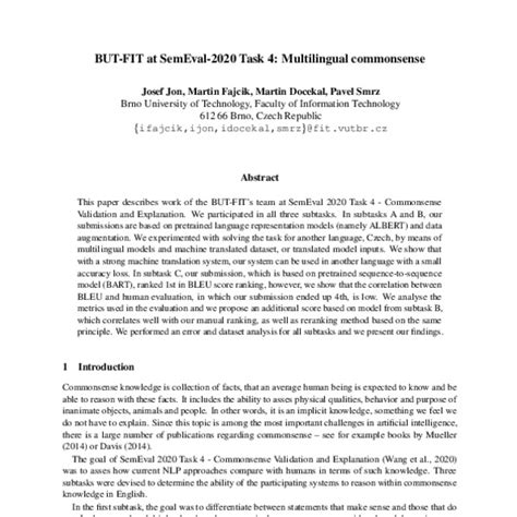 But Fit At Semeval 2020 Task 4 Multilingual Commonsense Acl Anthology