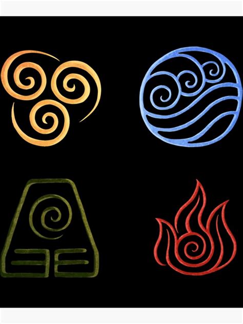 Avatar Four Elements Classic Premium Matte Vertical Poster Sold By Sarah Williams Sku