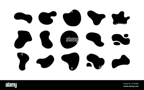 Abstract Organic Black Fluid Blobs And Liquid Shadows Random Shapes Liquid Shapes Round