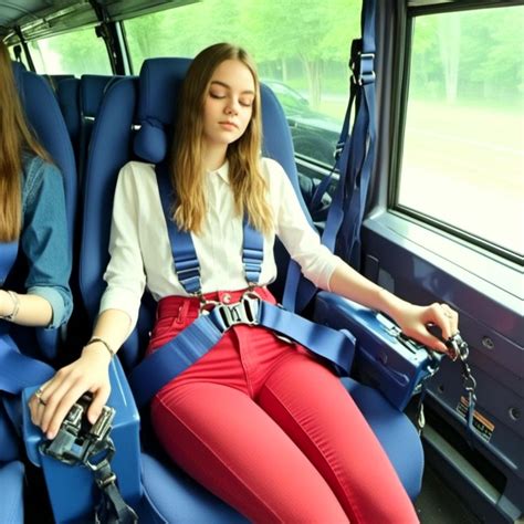 2 Young Adult Women Strapped Into Seats On