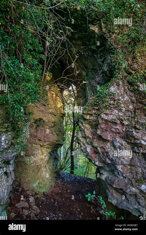 Natural Cave Passages High In Cucklet Church A Limestone Outcrop In The Delph Near Eyam