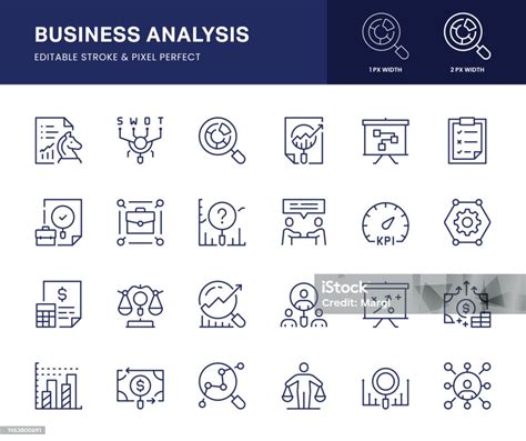 Business Analysis Line Icons This Icon Set Consists Of Swot Analysis