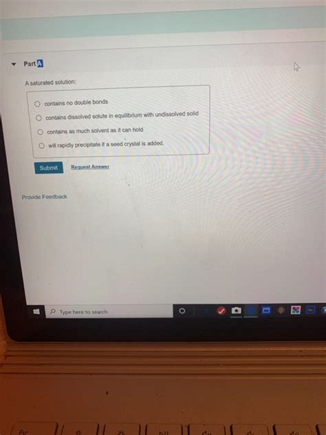 Solved Part A A Saturated Solution O Contains No Double