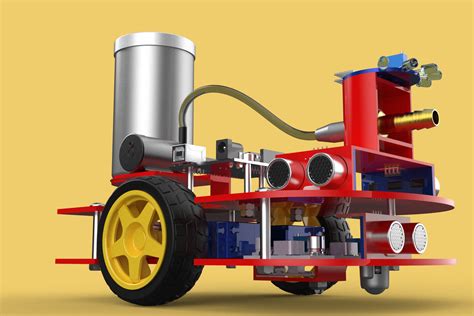 Autonomous Fire Fighting Robot Vehicle Extinguisher Sprayer 3d Model