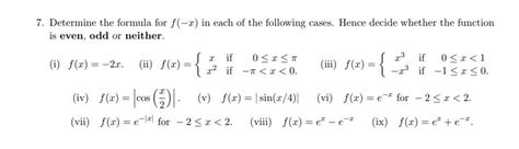 Solved Determine The Formula For F X In Each Of The Chegg