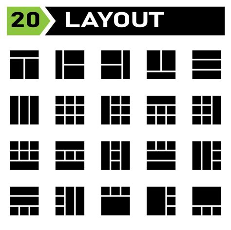 Layout Icon Set Include Layout Grid Dashboard Interface User Interface Align Template