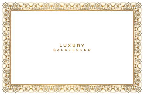 럭셔리 황금 인증서 페이지 테두리 프레임 템플릿 청첩장 이슬람 배경 프리미엄 벡터