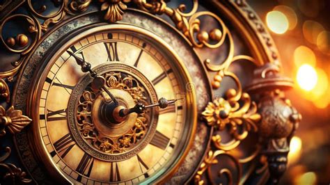 Exquisite Vintage Analog Clock Face A Detailed Closeup Of A Timeless Timepiece With Intricate