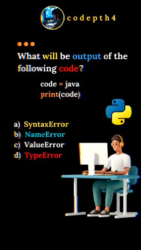 C O D E P T H 4 Choose The Correct Option Follow Codepth4 Python