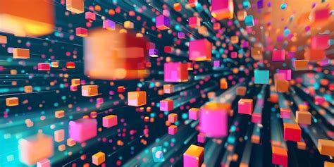 Visual Representation Of Digital Data Flow Through Colorful Blocks Of Various Sizes Concept Data