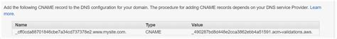 Cname Entry Not Working On Namecheap Using Amazon Certificate Manager