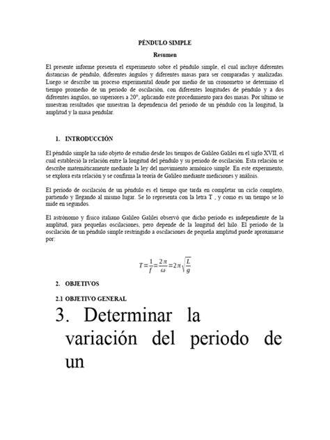 Pendulo Simple Pdf Péndulo Mecánica