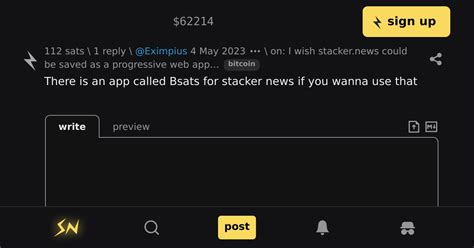 Reply On I Wish Stacker News Could Be Saved As A Progressive Web App… Stacker News ~bitcoin