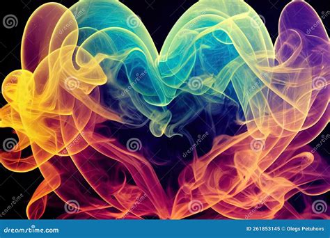 A Heart Shaped Colored Smoke Is Shown In This Image Of A Heart Shaped Smoke Is Shown In The